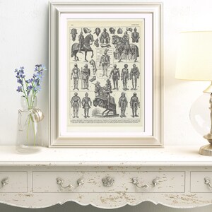 1936 Suit of Armor Print. Medieval Armor Poster Vintage. Knight Suit of ...