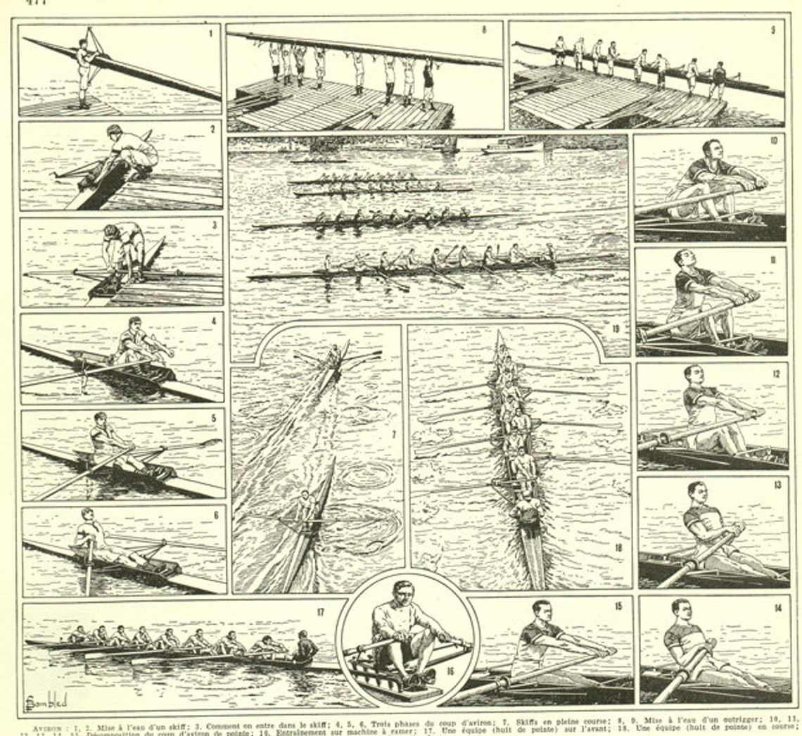 Rowing Poster 1936 Vintage Rowing Print Rowing Art Vintage - Etsy