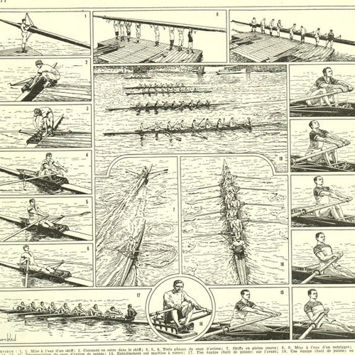 Vintage Rowing Poster 1927 University Championships Padua - Etsy