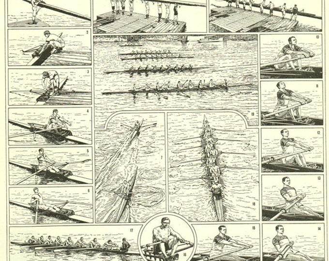 Rowing Poster 1936 Vintage Rowing Print Rowing Art Vintage Rowing Gift ...