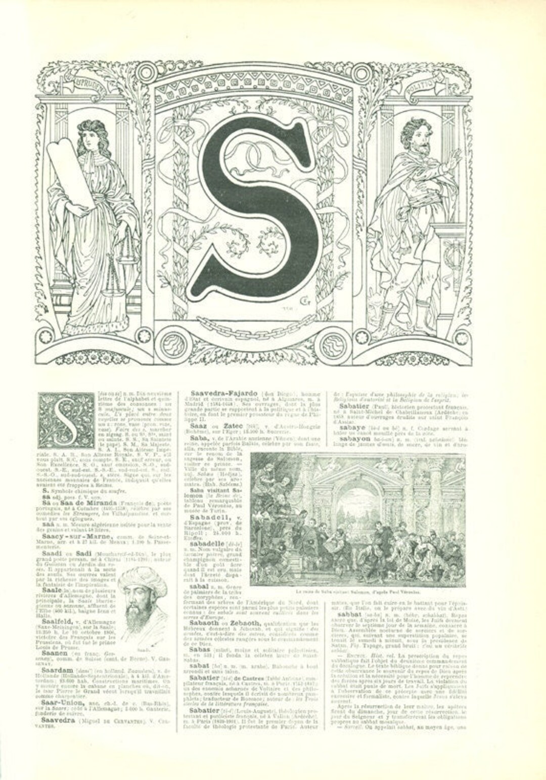 1908 Antique Monogram Initial Letter S Print. Vintage Office Front Door ...