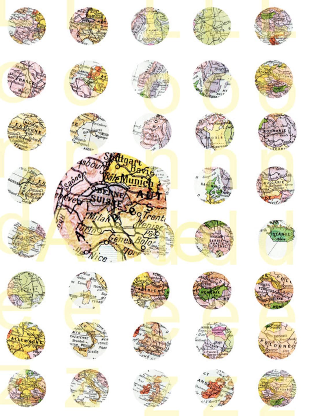 Printable Map French Map Printable Vintage Europe Map Printable 1 Inch ...