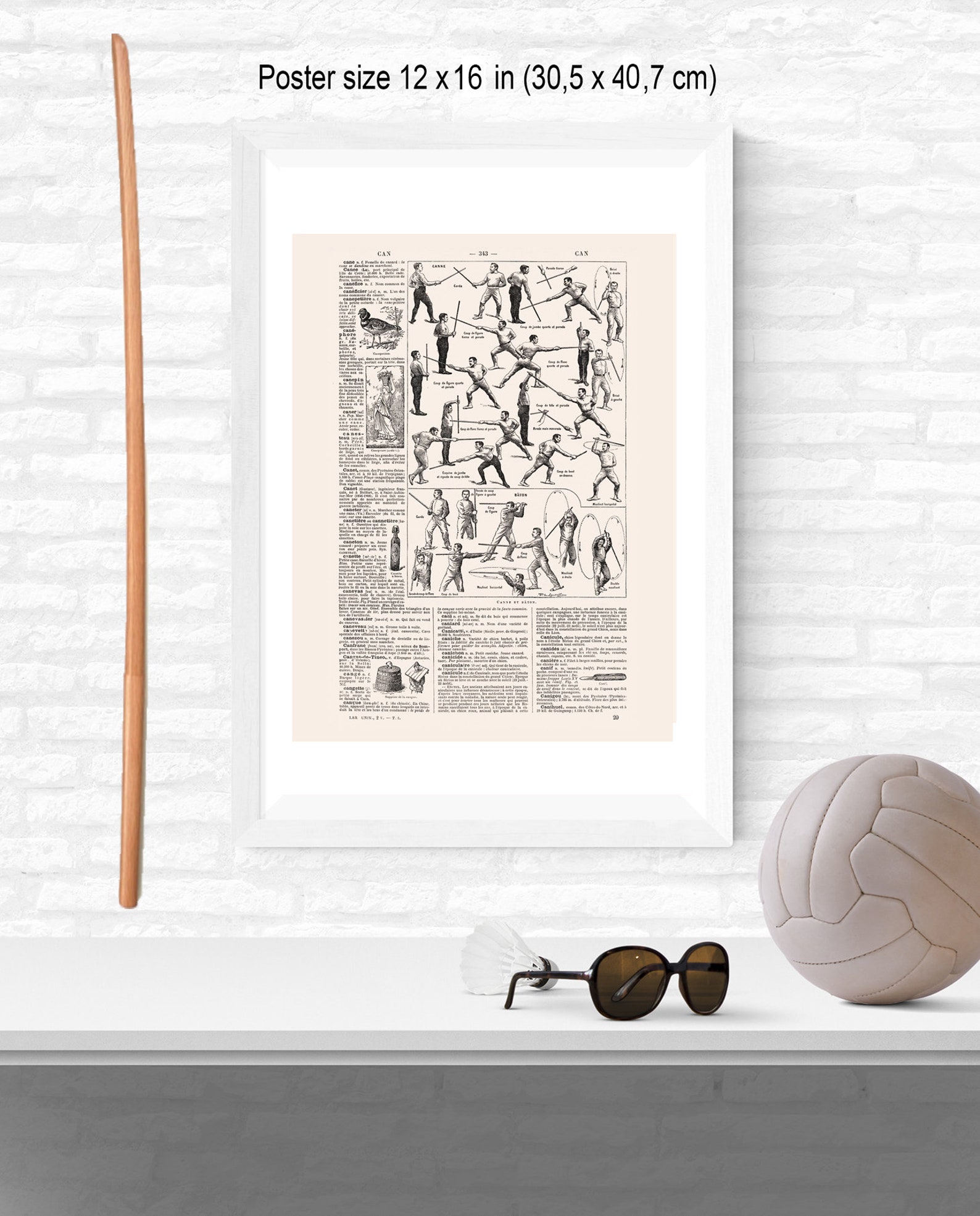 Large Stick Fighting Poster. Martial Arts Gift. Fencing Art. Combat ...