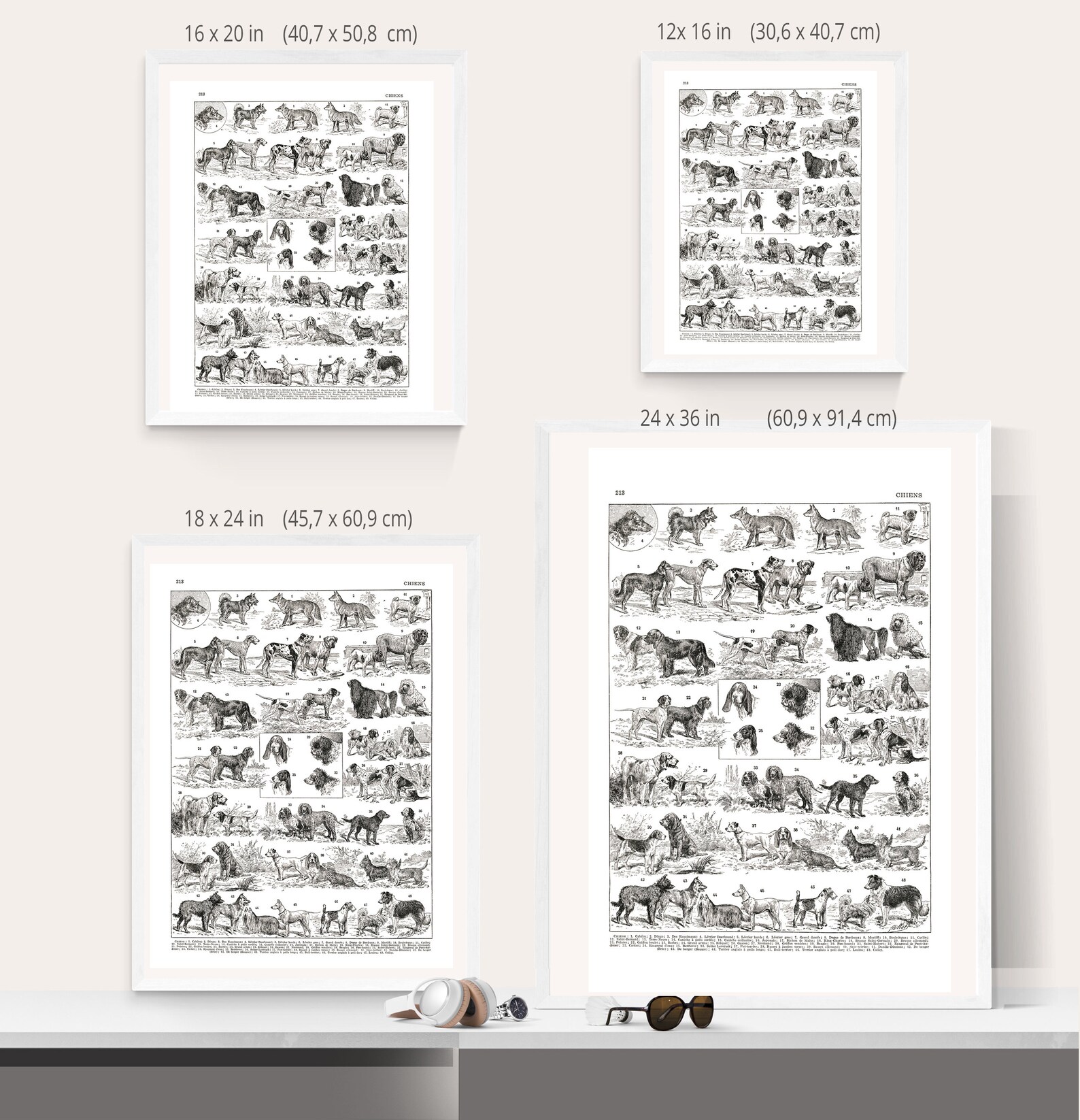 Extra Large Dog Wall Art Giclee Reprint for Dog Lover Gift. | Etsy