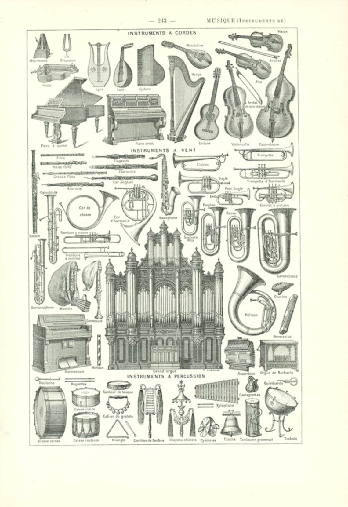 1922 Vintage Musical Instruments Poster Music Wall Art Music - Etsy