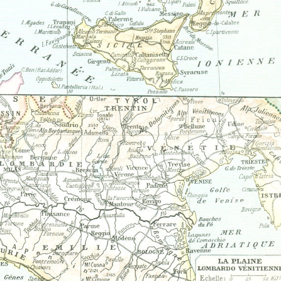 Antique Italy Map From 1922. Vintage Map Wall Hanging for - Etsy Canada