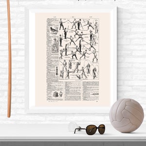 Large Stick Fighting Poster. Martial Arts Gift. Fencing Art. Combat ...