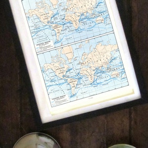 1936 Vintage Sea Currents Chart Oceanography Poster Marine Poster ...