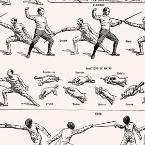 Large Fencing Poster for Vintage Fencing Decor. Fencing Wall Art for ...