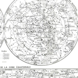 1936 Vintage French Map of the Sky Vintage Sky Map Astronomy Decor ...