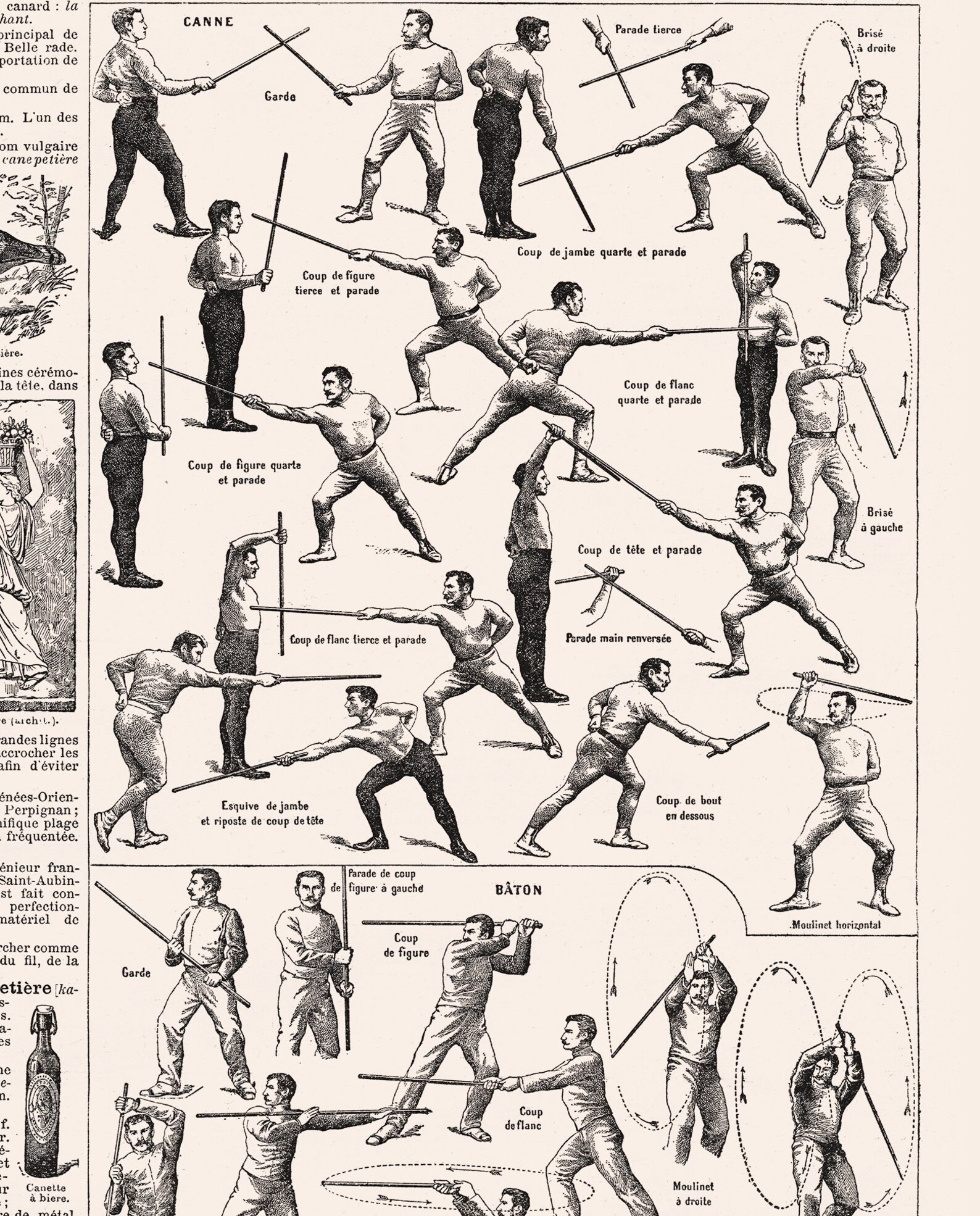 Large Stick Fighting Poster. Martial Arts Gift. Fencing Art. Combat ...