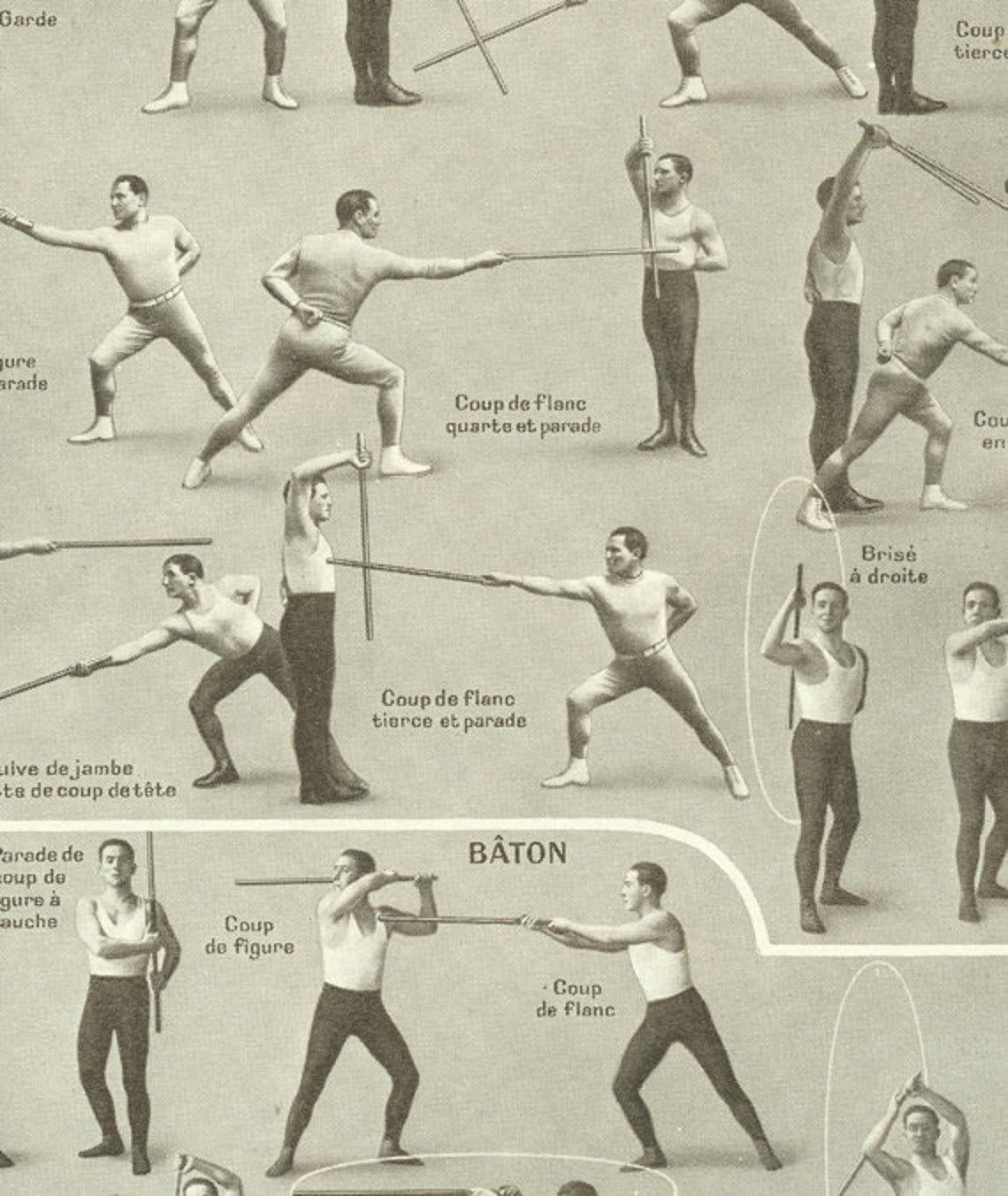 1948 Vintage Sports Poster Fencing Poster Cane Fighting Stick - Etsy