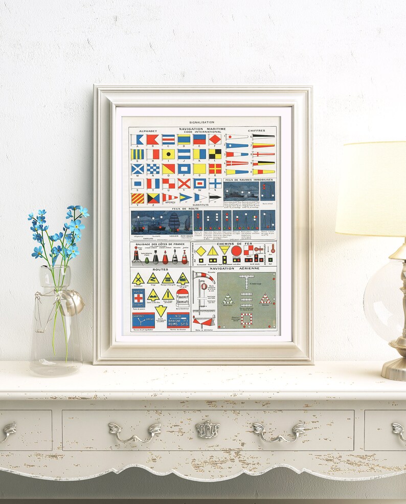 Vintage Signals Poster 1936 Nautical Decor Navy Gift Sailing - Etsy