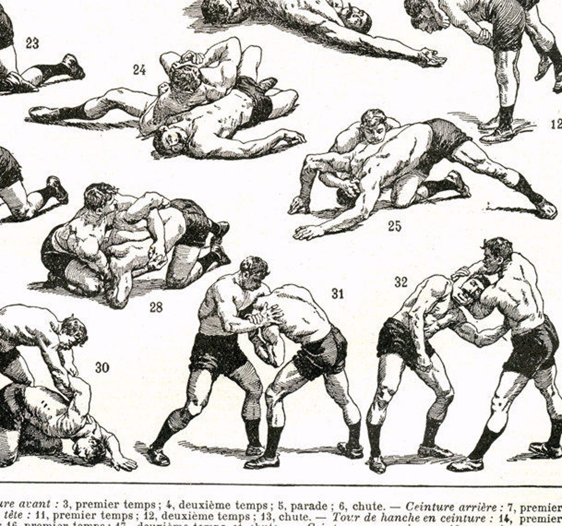 1922 Vintage PRINTABLE Wrestling Poster Wrestling Print Etsy