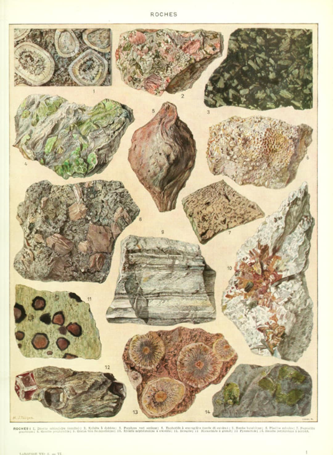 1936 Vintage Rocks Poster Vintage Geology Art Rocks Decor Rocks Gift ...