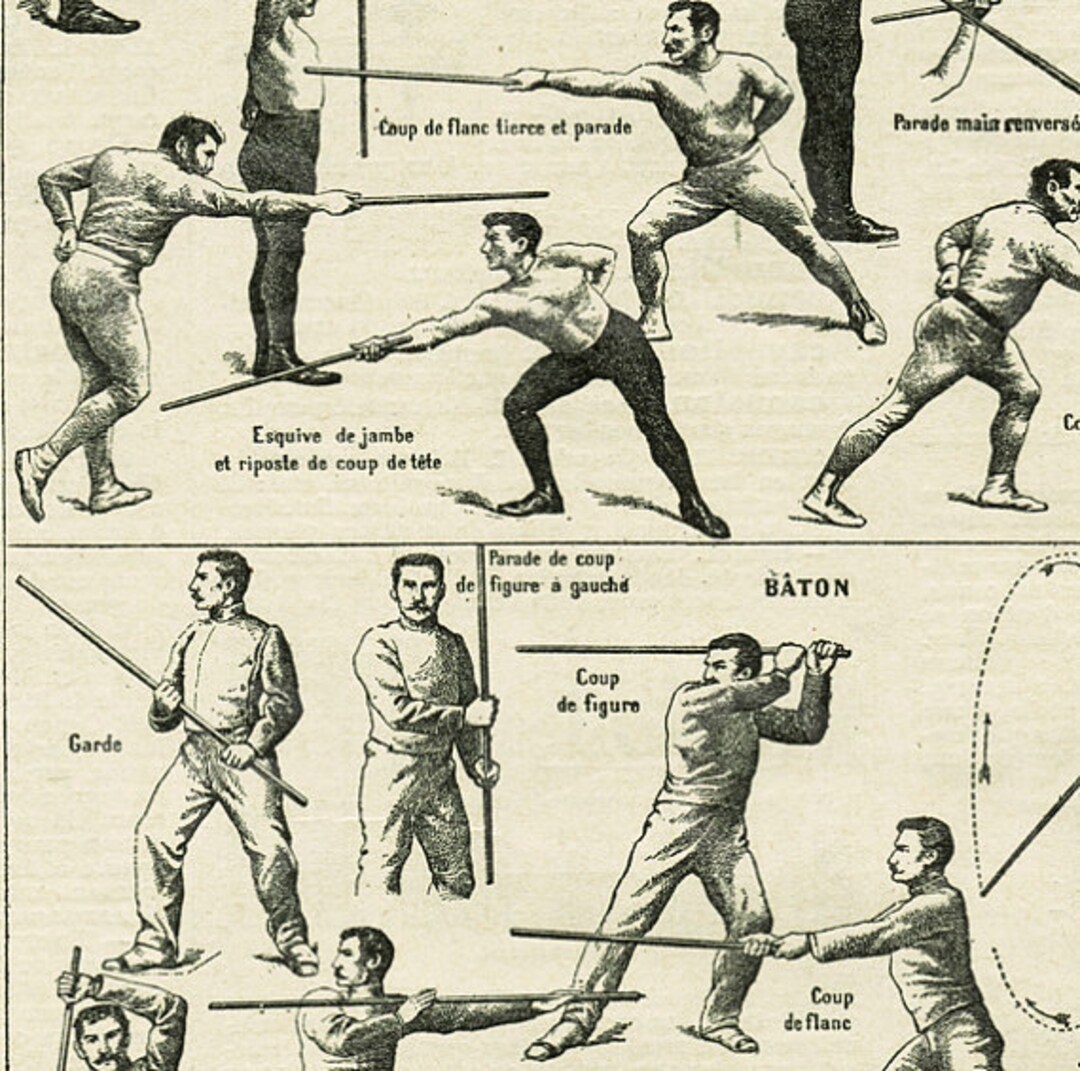 Cane Fighting Poster 1922 Vintage Sports Print Vintage Fencing Poster ...