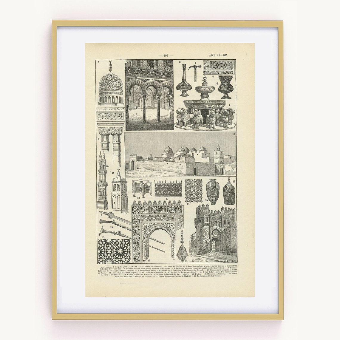 Arabic Art Print 1922 Antique Arab Culture Poster. Arabic - Etsy