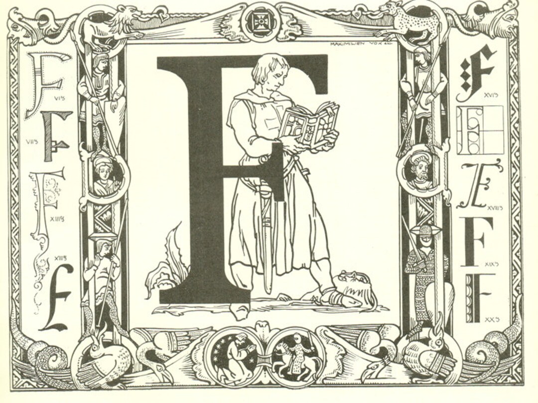 Vintage Letter F Dictionary Page From 1936, Initial F Monogram Initials ...