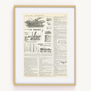 1897 Antique Lithographer's Tools Poster. 19th Century Lithograph ...