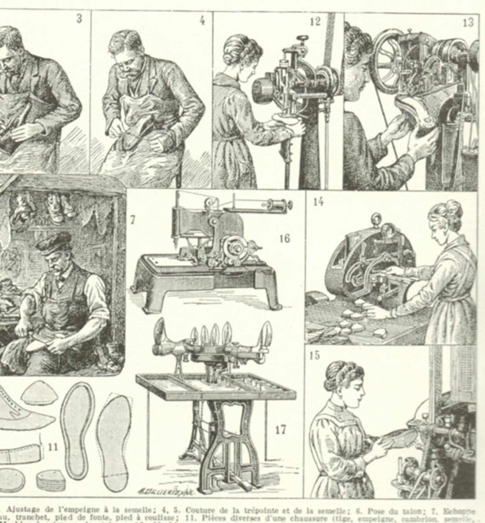 1936 French Shoe Print Vintage Shoemaking Poster Shoemaker - Etsy