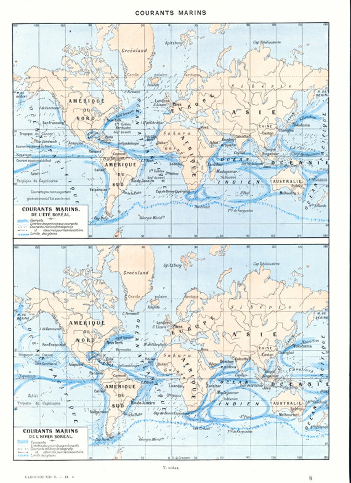 1936 Vintage Sea Currents Chart Oceanography Poster Marine - Etsy