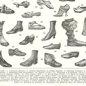 Shoes Wall Art 1936 Vintage Shoe Print French Fashion Illustration ...