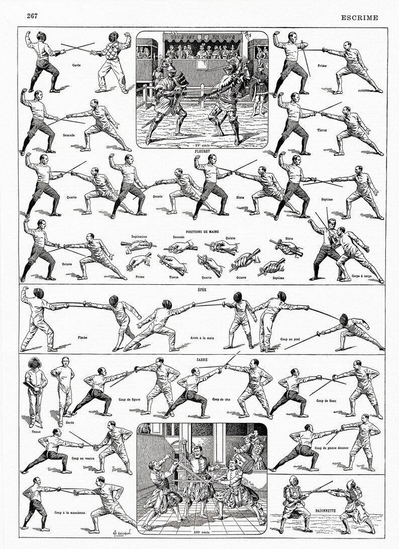 1922 Vintage PRINTABLE Fencing Poster. Digital Download Fening - Etsy