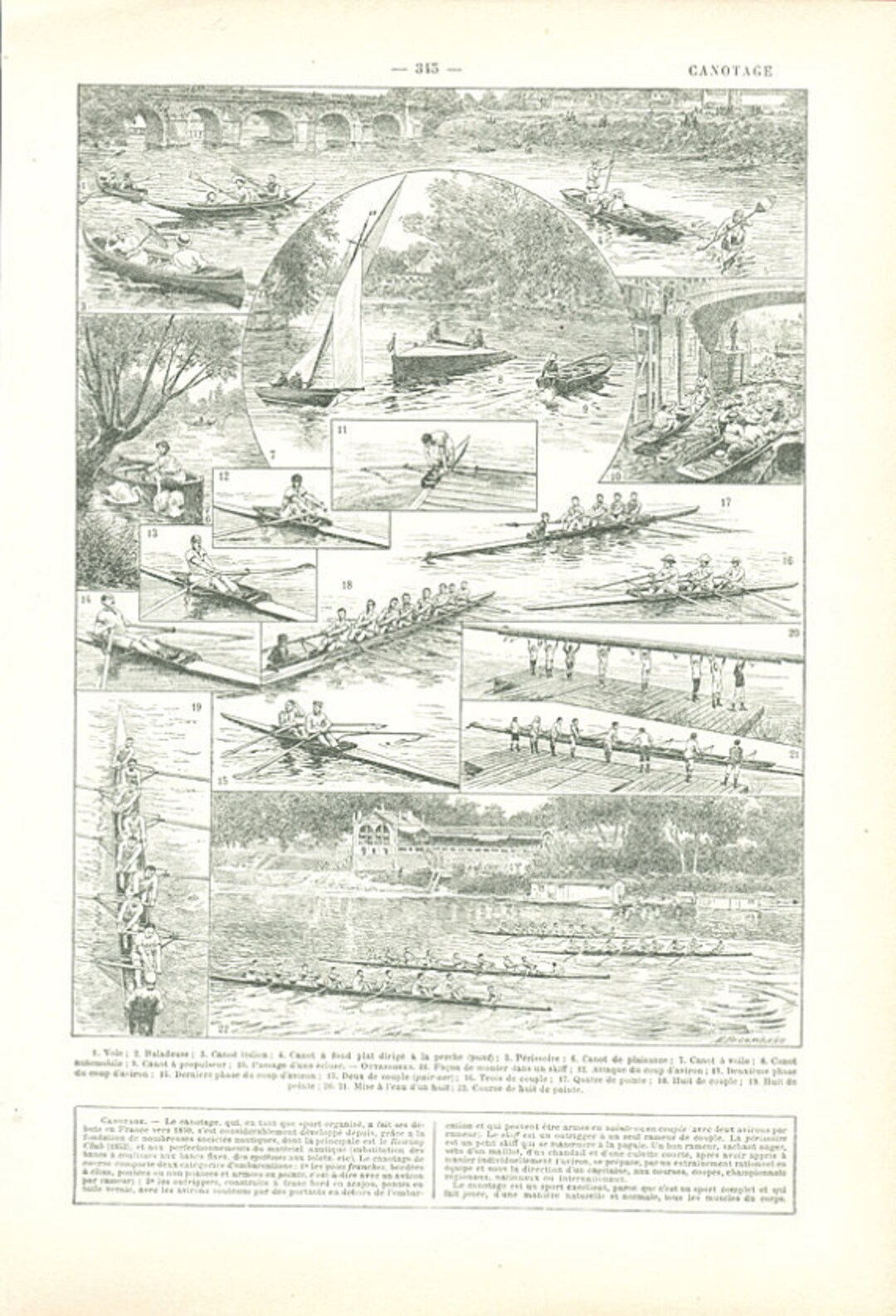 1922 Vintage Boating Poster Vintage Rowing Print Punting Rowing Poster ...