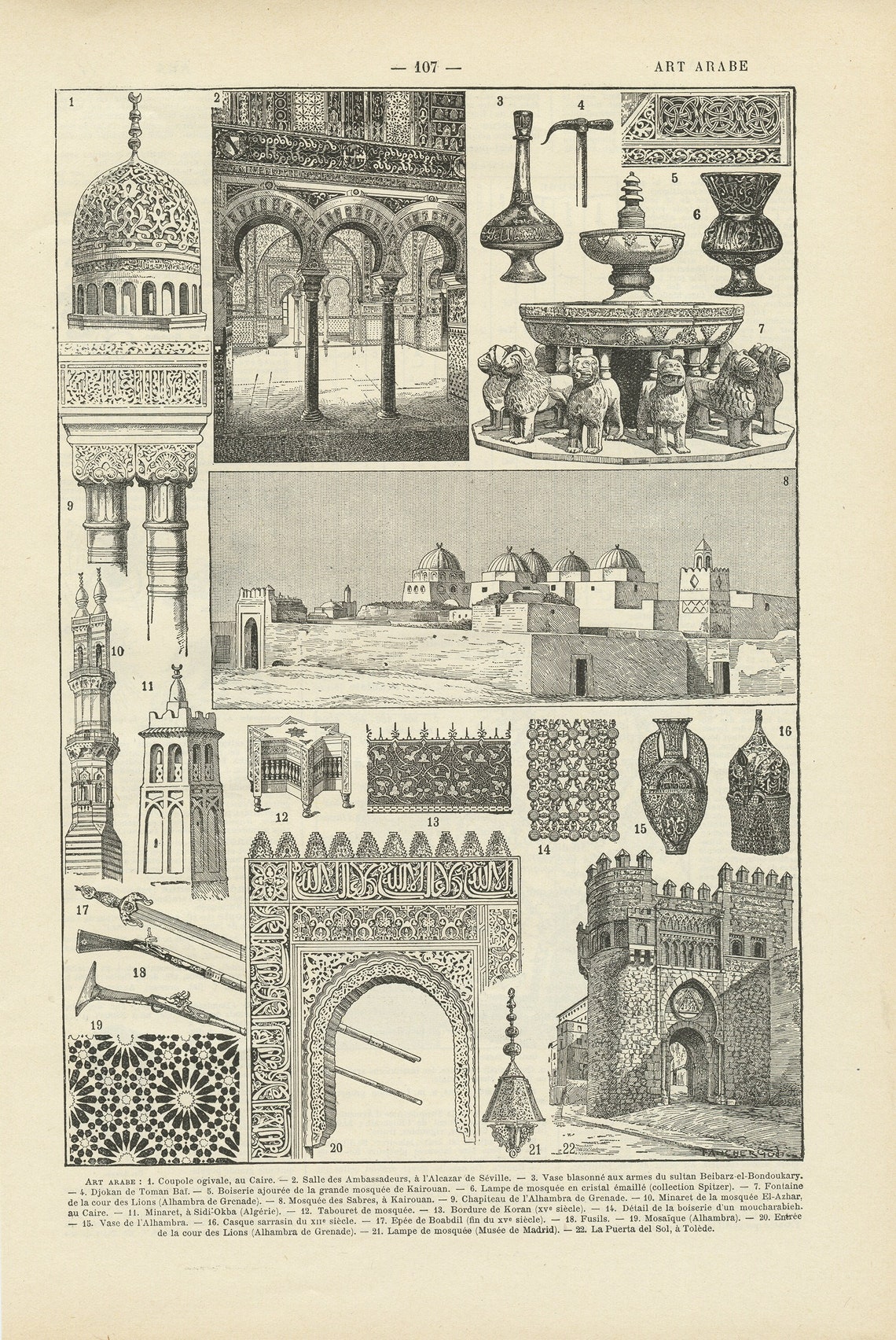 Arabic Art Print 1922 Antique Arab Culture Poster. Arabic - Etsy