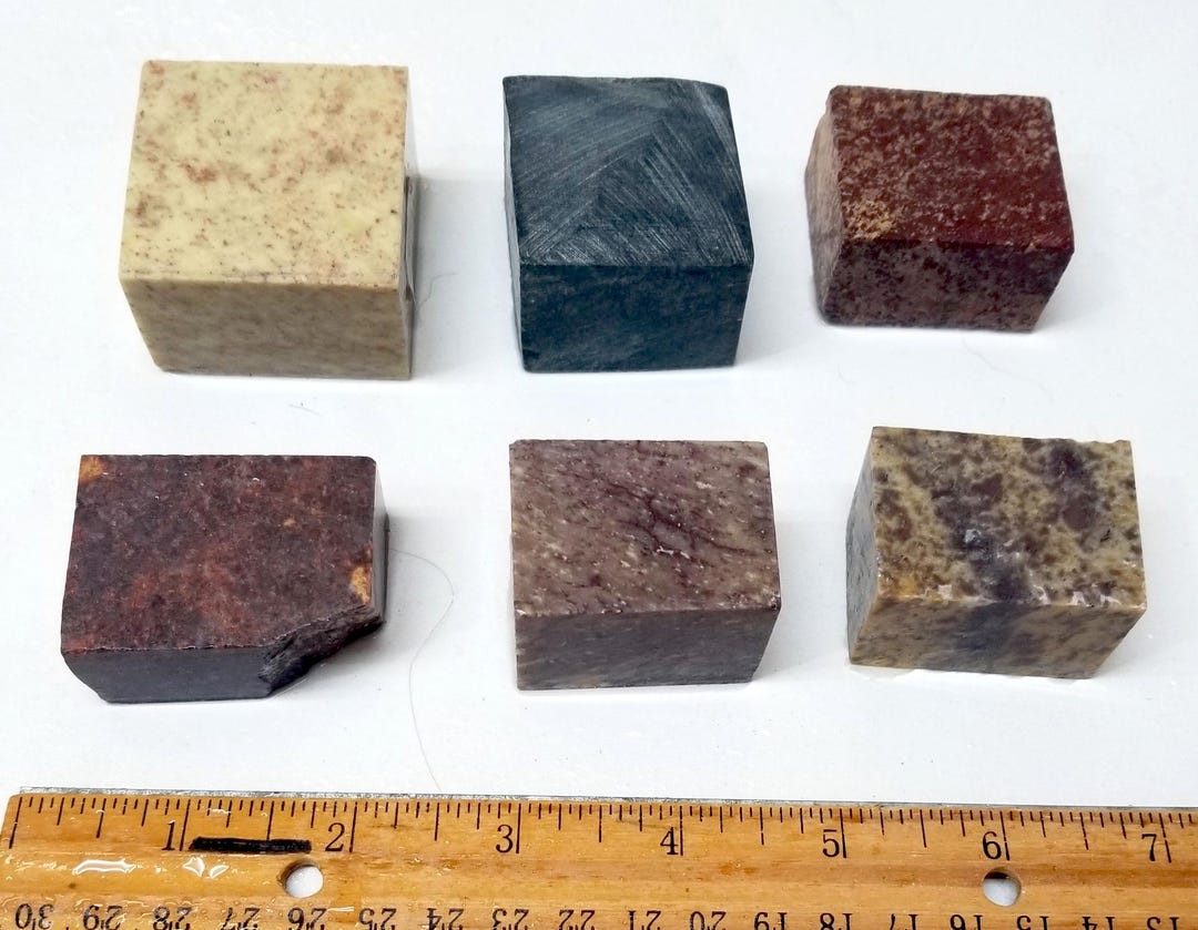6 Stones of Indian Carving Stone for Peace Pipe or Fetishes, Easy to ...