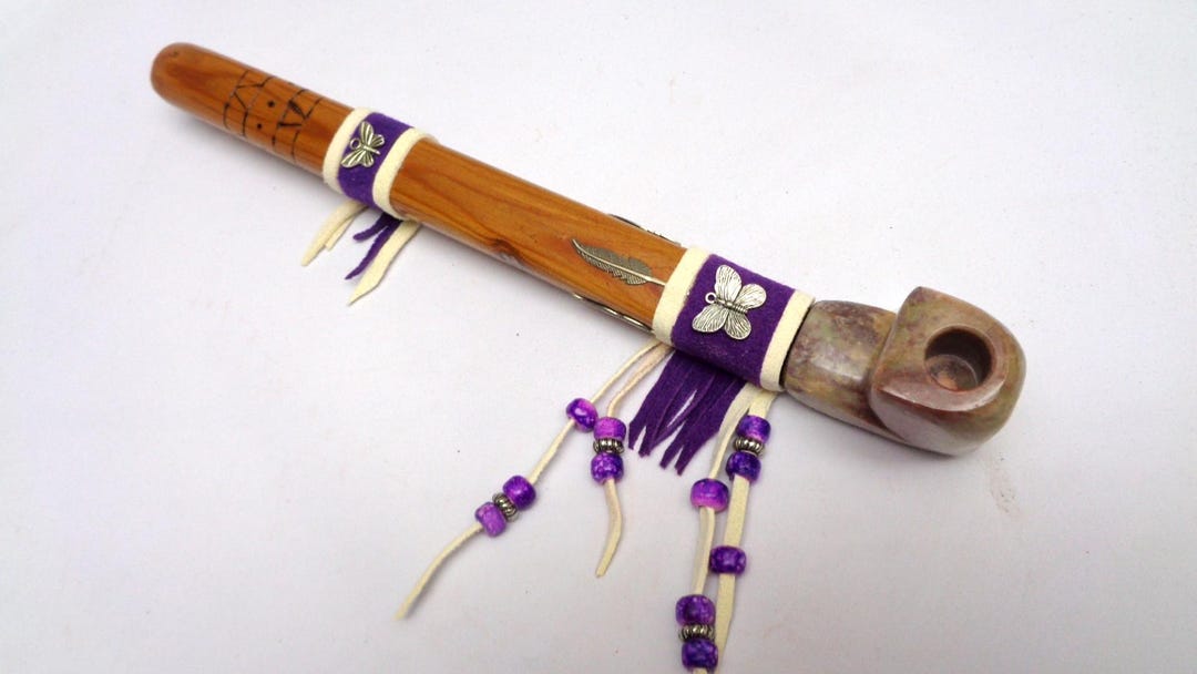 11.5" Soapstone Butterfly Spirit Pipe, Apache Made by Rudy Eagle - Etsy