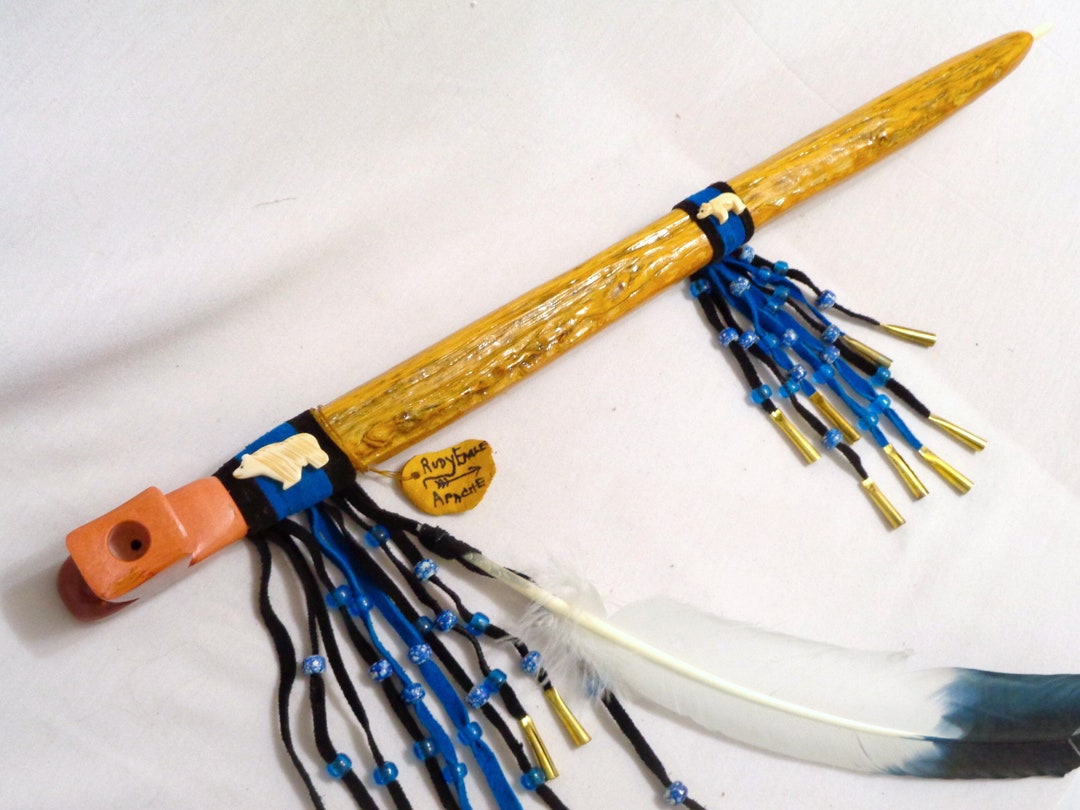 20 Two-tone Catlinite Pipestone Peace Pipe, Apache Made Chanupa, Rudy ...