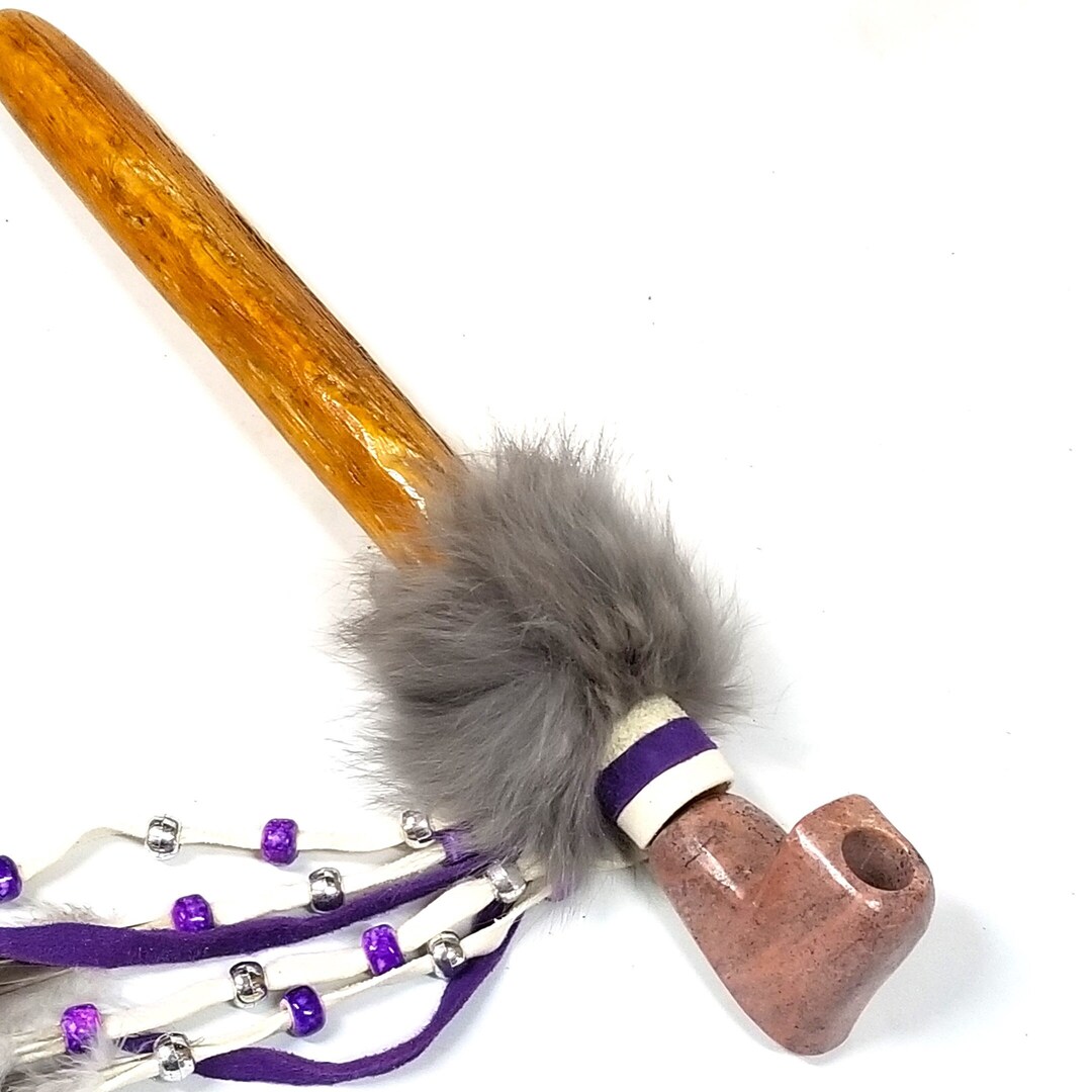 11.5 Marbled Soapstone Peace Pipe Apache Made - Etsy