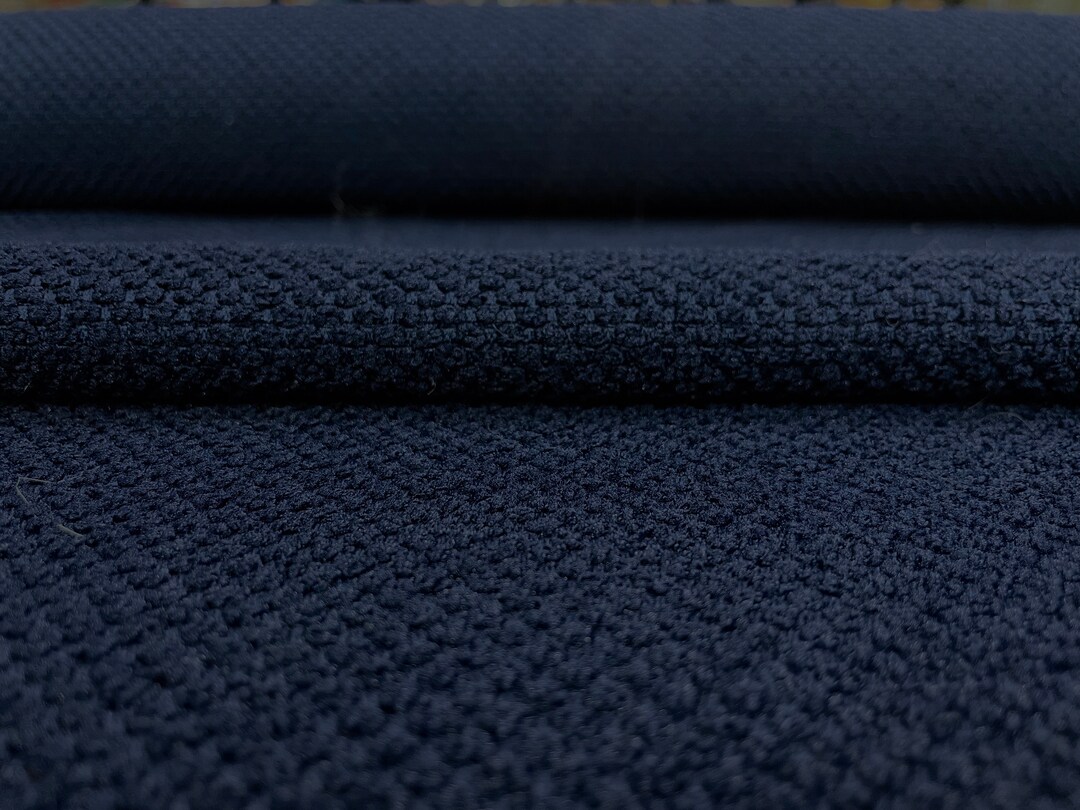 1.25 Yds Herman Miller Geiger Navy Blue Polyester Boucle Upholstery ...