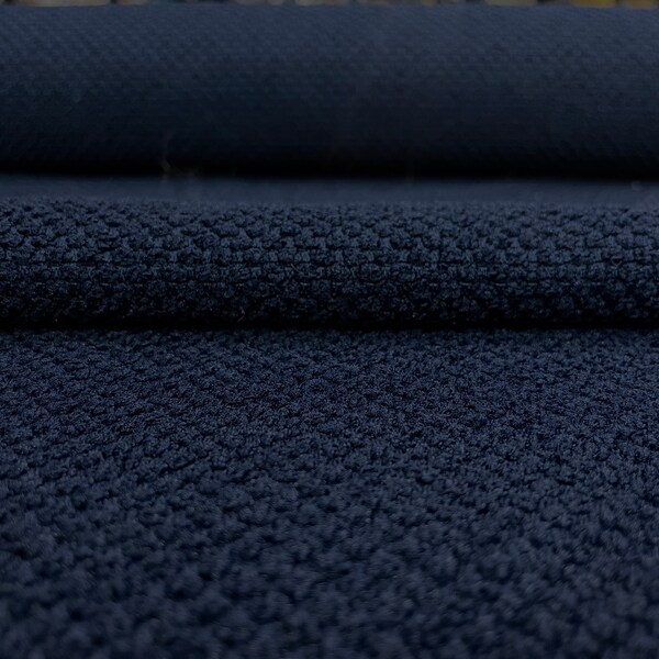 Navy Blue Boucle Fabric - Etsy