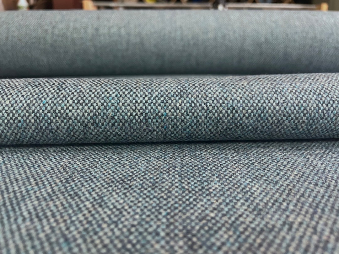 2.625 Yds Camira Main Line Flax Westminster Blue Wool Upholstery Fabric ...