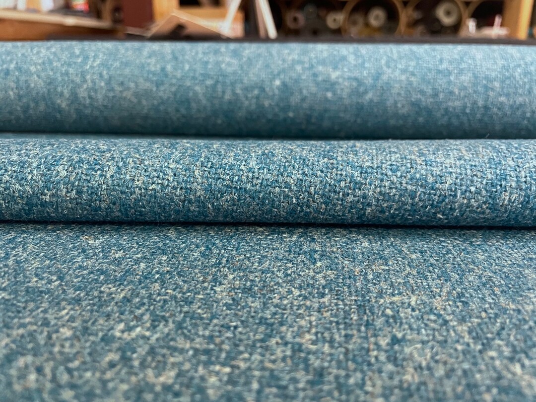 94" X 46" Camira Hemp Trough Blue Woven Wool Upholstery Fabric HWP20 (B ...