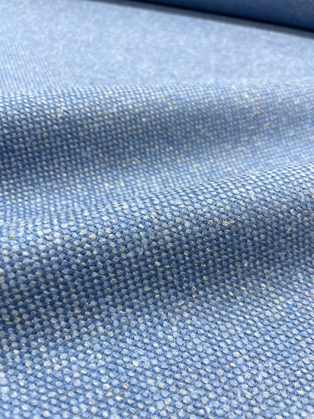 2.875 Yds Camira Silk Sovereign Blue Dobby Wool Flax Upholstery Fabric ...