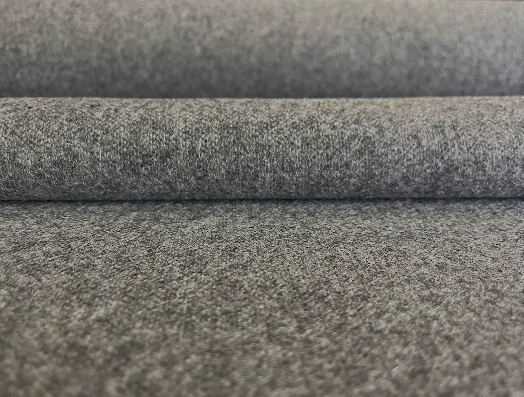8 Yds Arc Com Hush Steel Gray Mid Century Modern Woven Wool Upholstery ...