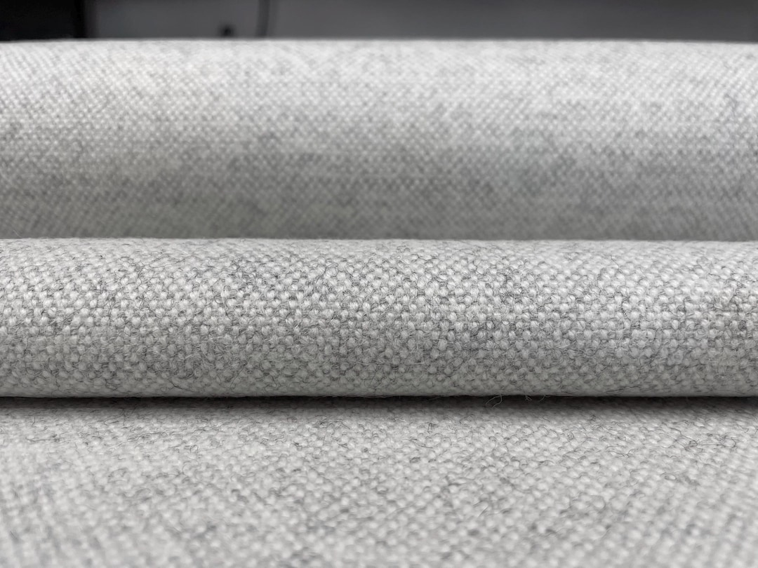 2.4 Yd Maharam Beck Buckram Light Gray Woven Wool Blend Upholstery ...