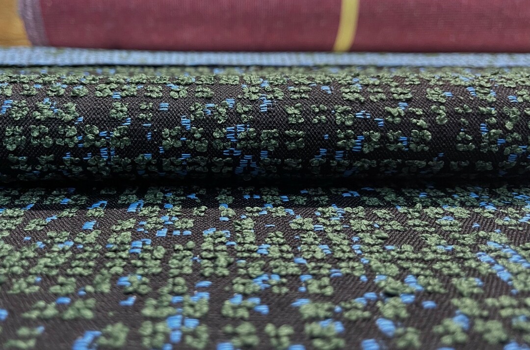 5.5 Yds Luum Photogram Darkroom Blue & Green Textured Upholstery Fabric ...