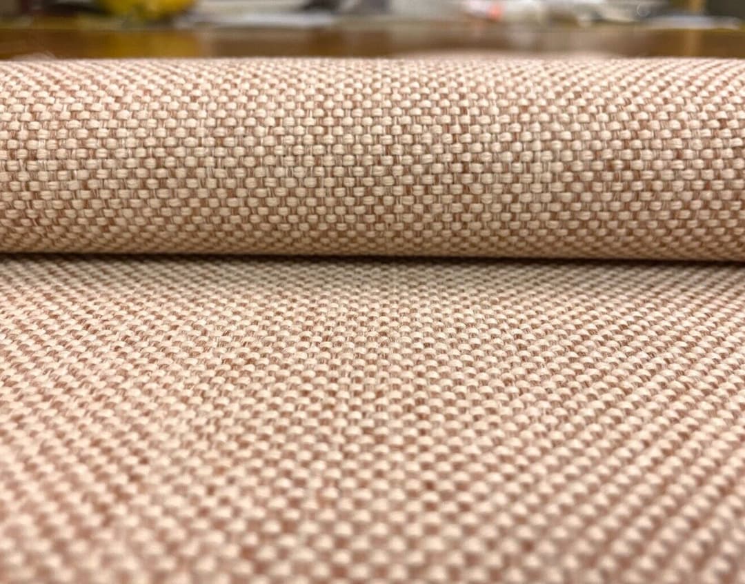 1.25 Yds Maharam Mode Blush Pink Polyester Hopsack Upholstery Fabric ...