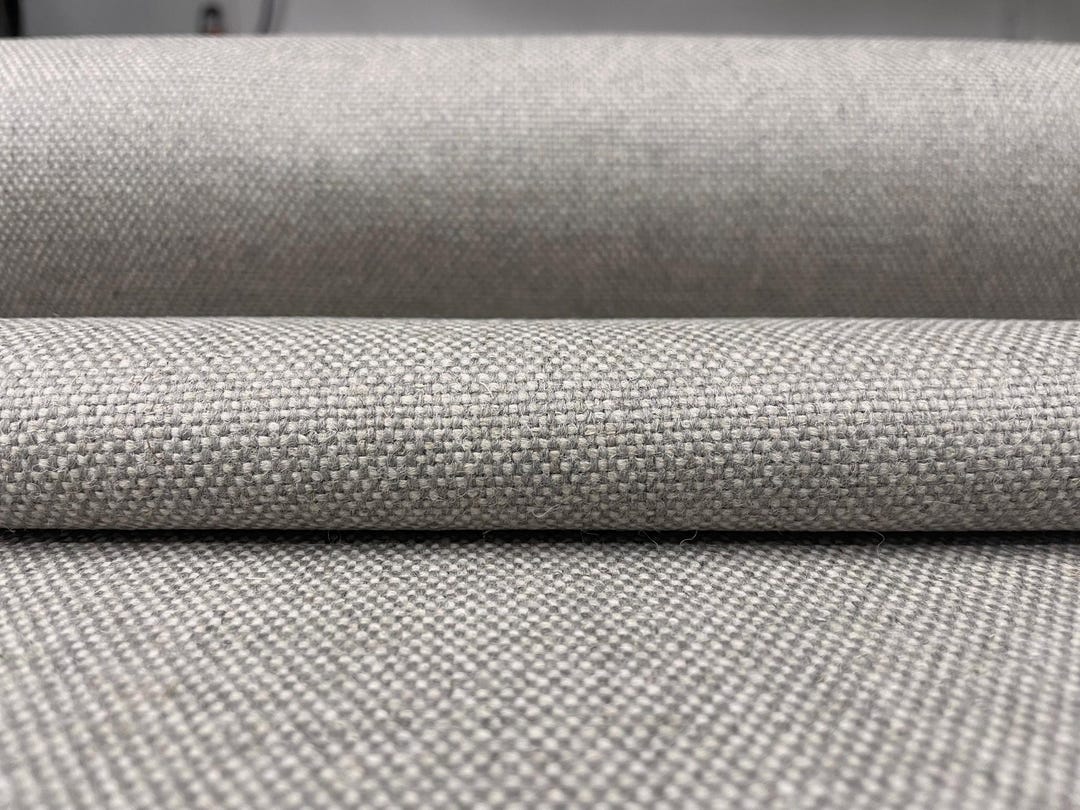 3.125 Yds Camira Main Line Flax Redbridge Gray & Beige Wool Upholstery ...