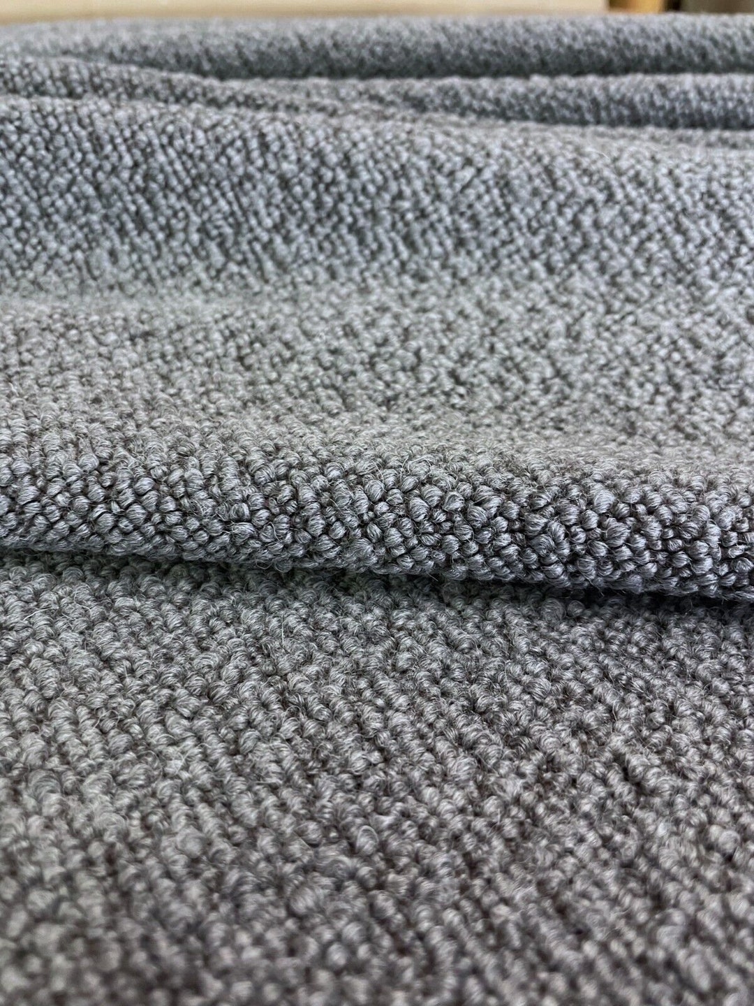 1.75 Yds DWR Flamiber Cool Gray Wool Blend Boucle Upholstery Fabric DF ...