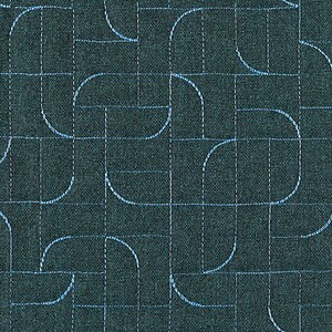 5 Yd Luum Arc Angle Proteus Blue Green Geometric Quilted Upholstery ...