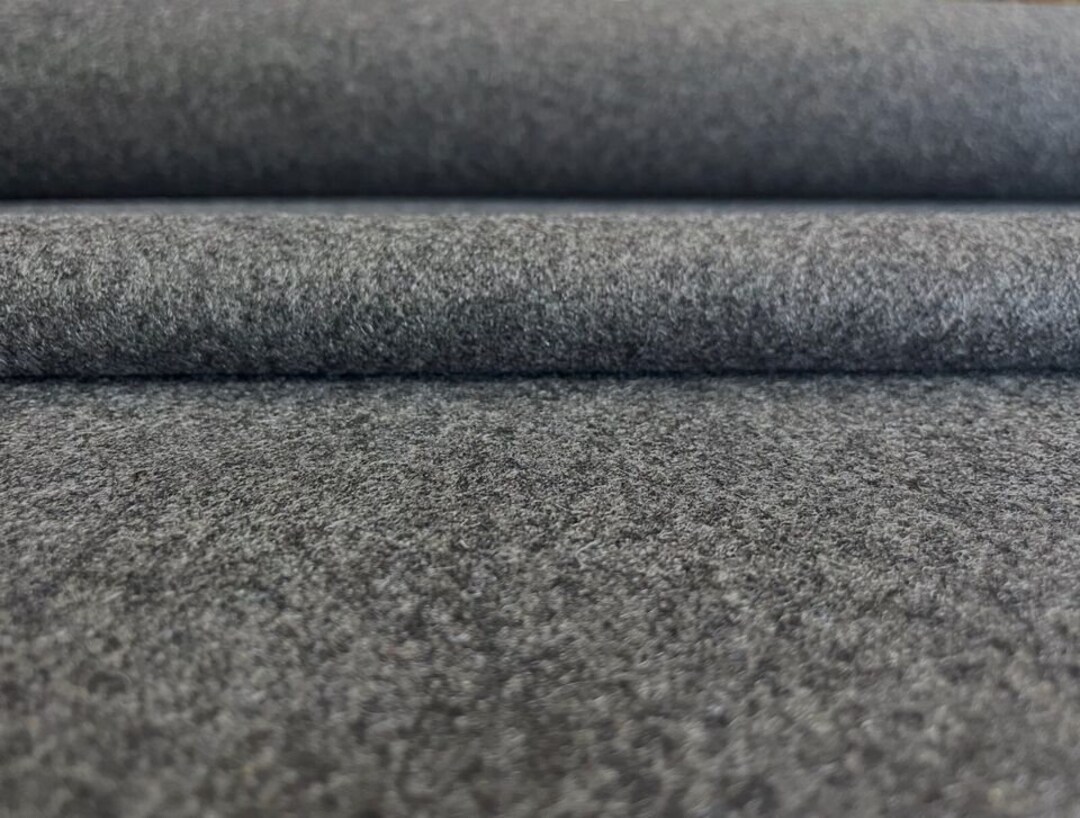 1.75 Yds Arc Com Hush Ash Medium Gray Woven Wool Upholstery Fabric MSRP ...