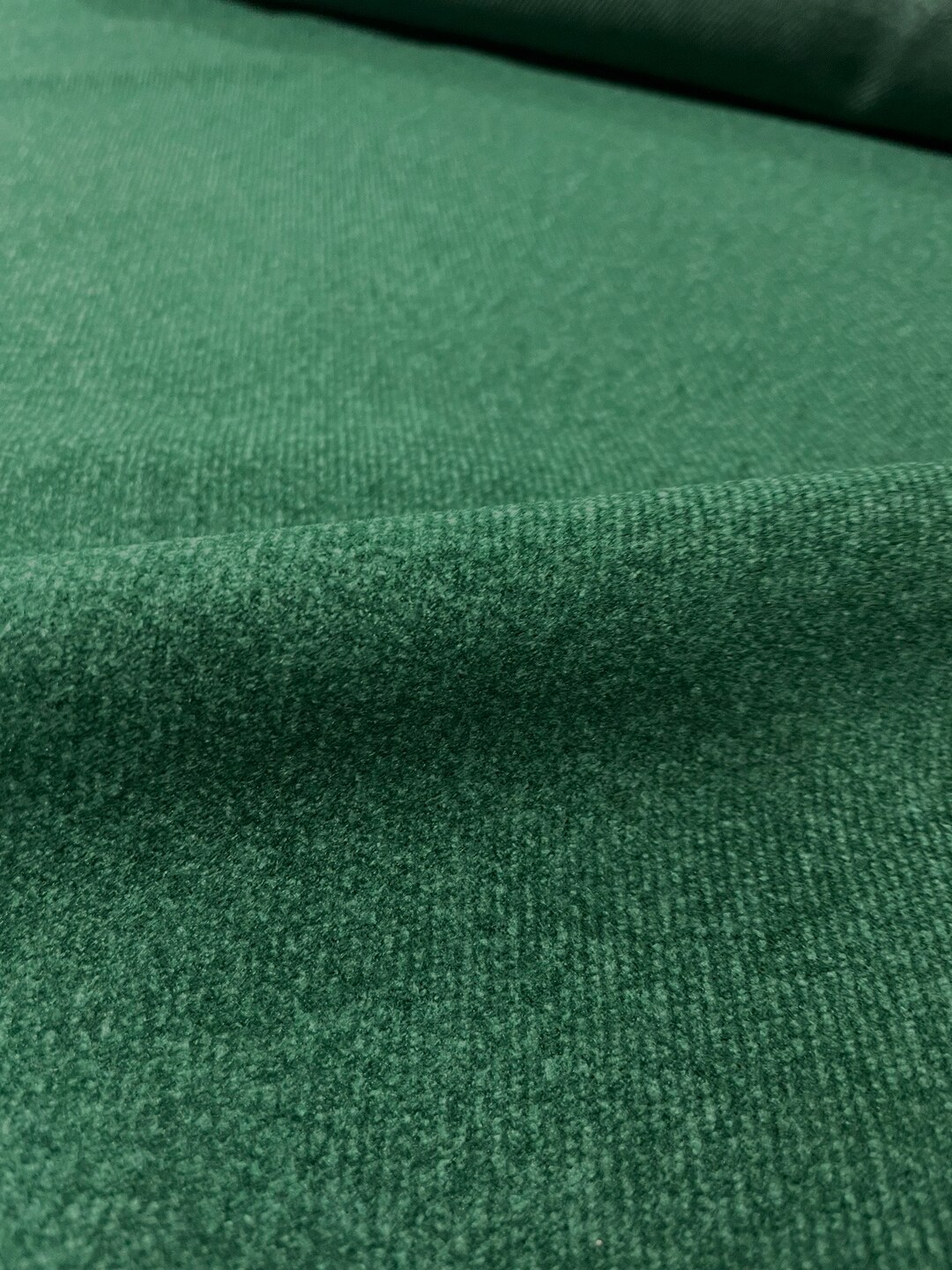 11.75 Yds Emerald Green Poly/acrylic Upholstery Fabric With Soft ...