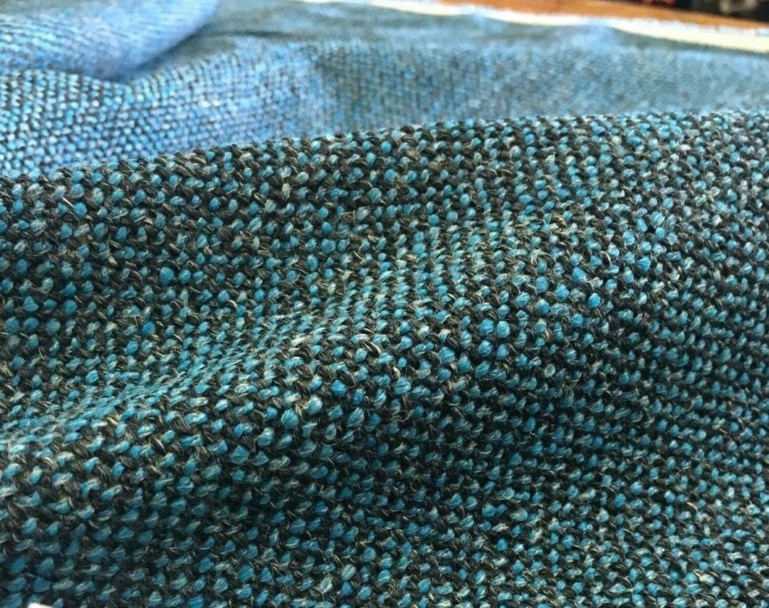 7.5 Yds Luna Textiles Bungalow Snorkel Blue Textured MCM Upholstery ...