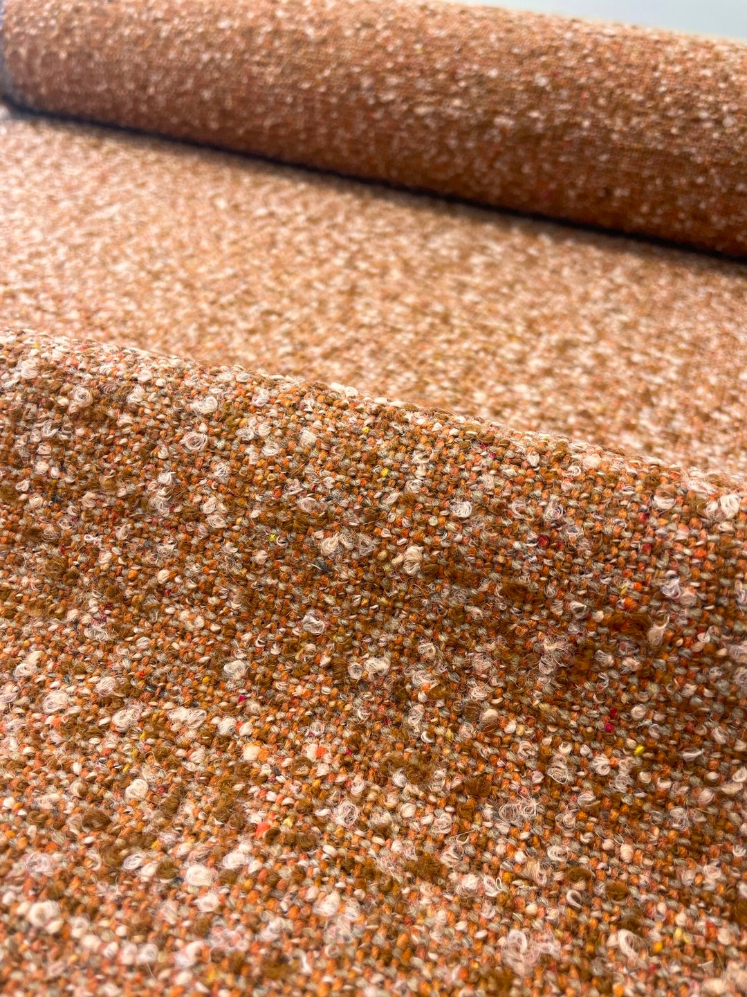 2 Yds Luum Everyday Boucle Spicebush Orange Pink & Bronze Wool Blend ...