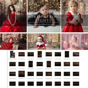 Bokeh String Light Overlays, Christmas Overlays, Fairy Light Photoshop ...